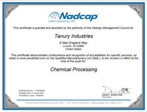 NADCAP Accredited - Ensuring Safe, Quality Processes | Tanury Industries